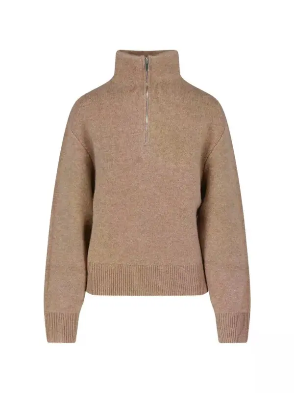 Almada Label Quarter-zip Knitted Sweater