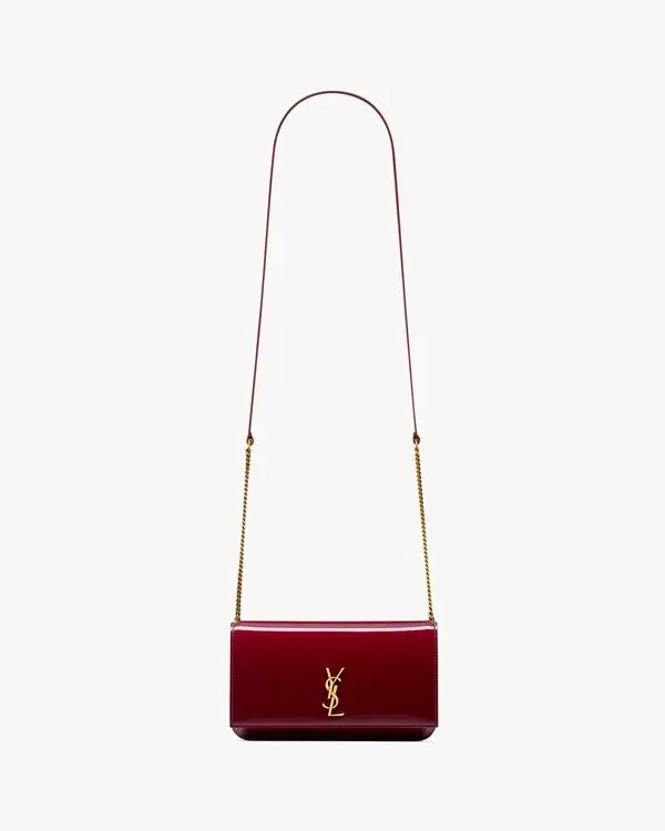 Saint Laurent Cassandre Phone Holder In Patent Leather