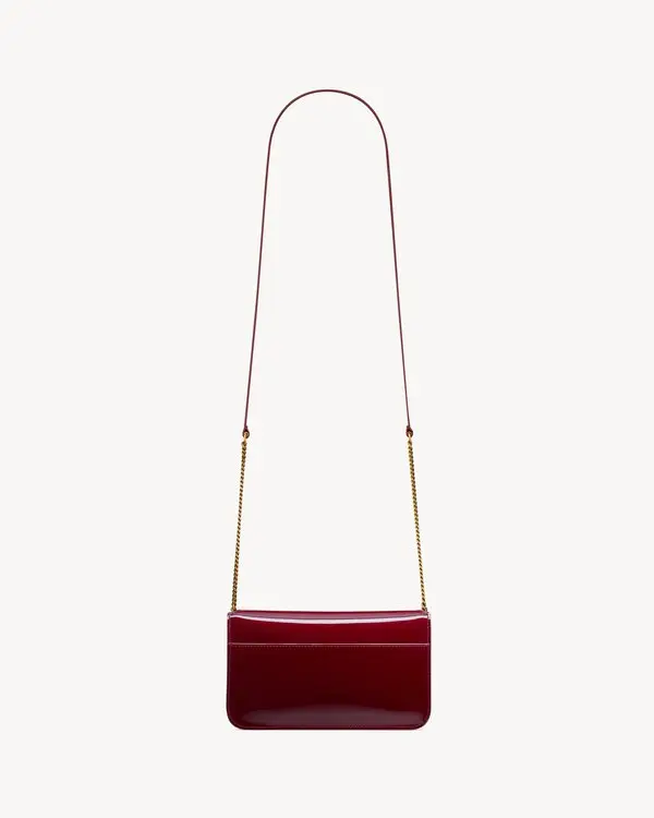 Saint Laurent Cassandre Phone Holder In Patent Leather