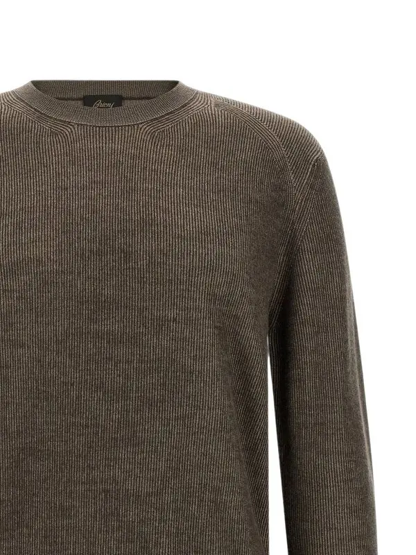 Brioni Cashmere And Wool Crewneck Sweater