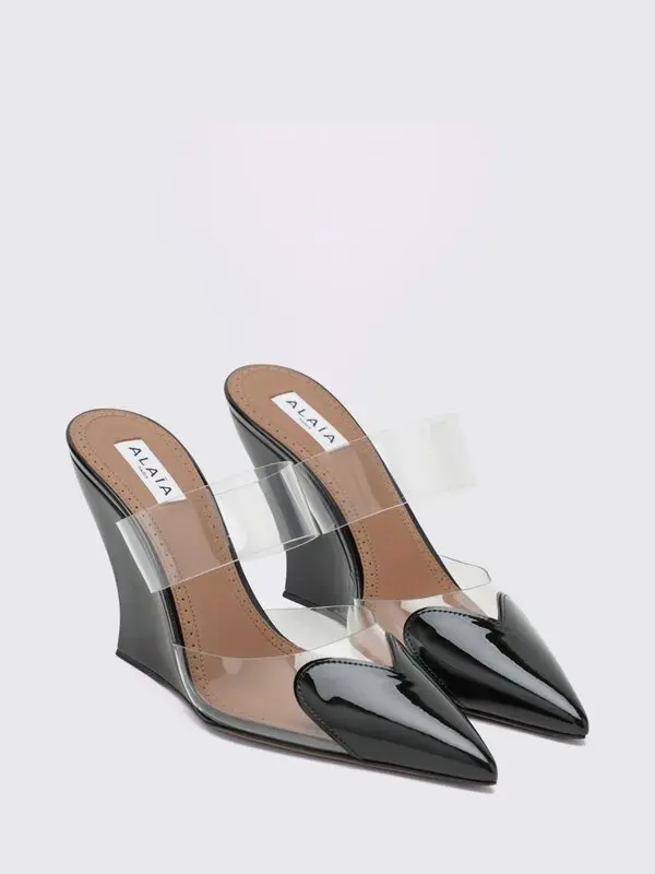 Alaïa Alaia Le Cå“ur Heart-print Patent Leather High-heel Mules