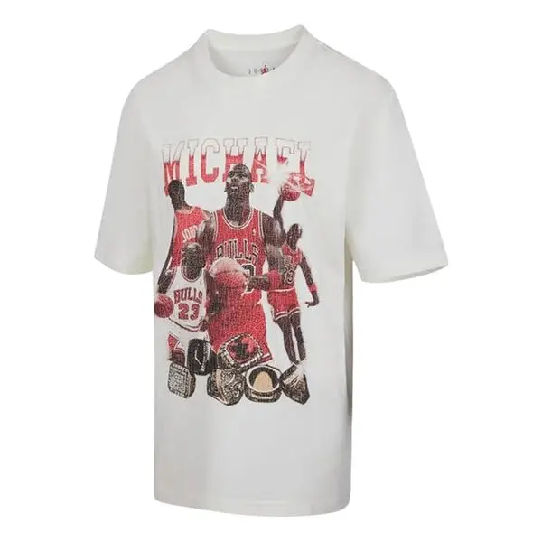 JORDAN Oversized Short Sleeve Graphic T-shirt Asia Sizing - Off White
