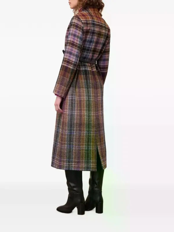 OTTOD'AME Check-pattern Belted Coat