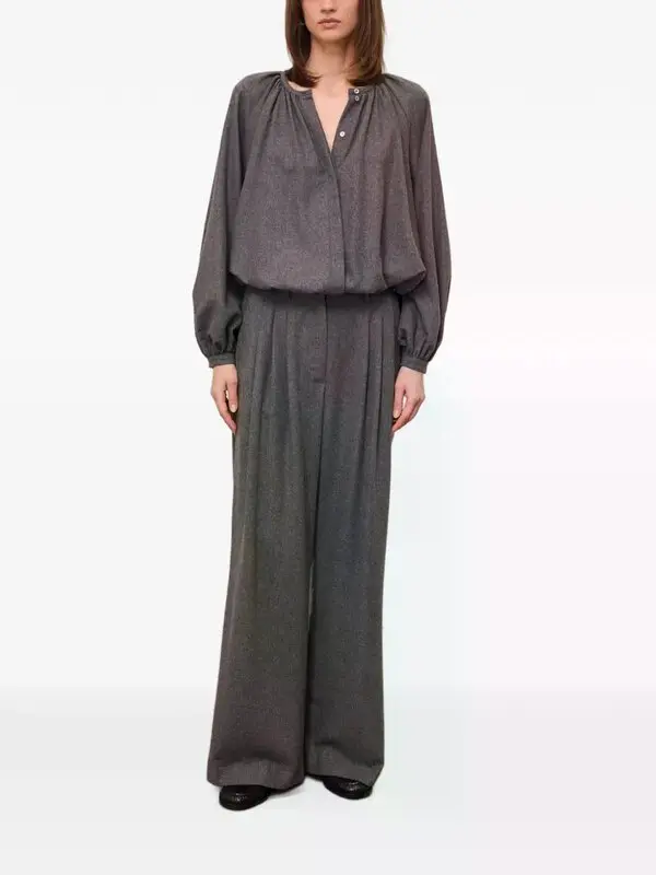 OTTOD'AME Pleated Wide-leg Trousers