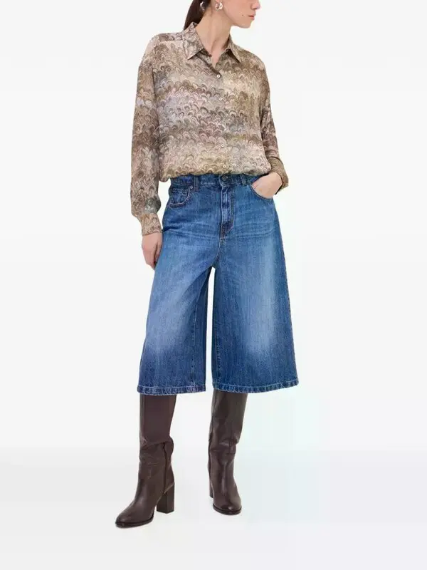 OTTOD'AME Wide-leg Denim Shorts