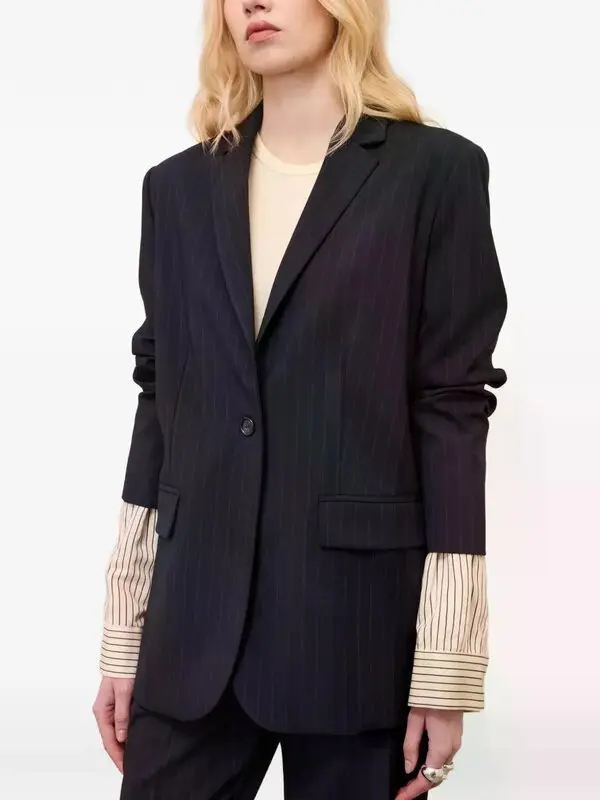 OTTOD'AME Pinstripe-pattern Back-slit Jacket