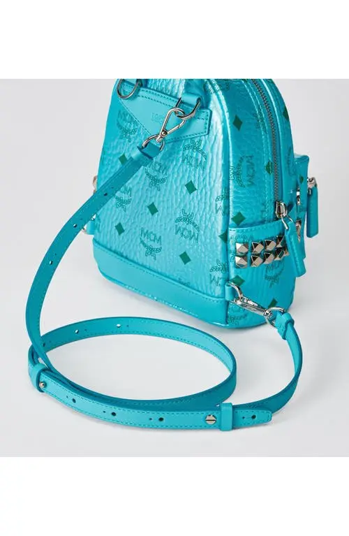 Mcm X-mini Stark Bebe Boo Side Studs Backpack In Visetos