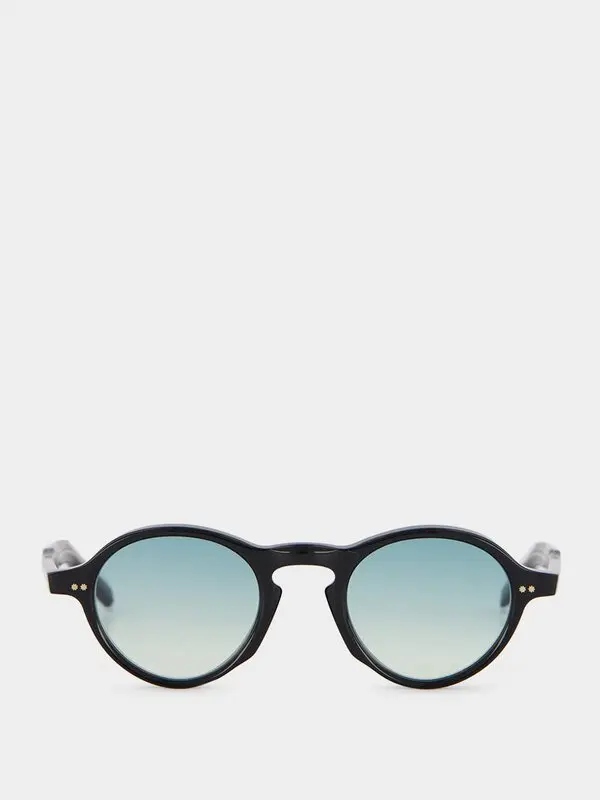 CUTLER AND GROSS Black Gr08 Round Sunglasses