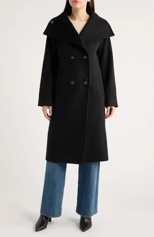 Bernardo Funnel Neck Coat - Black