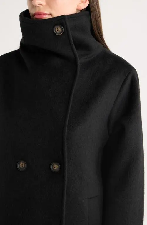 Bernardo Funnel Neck Coat - Black