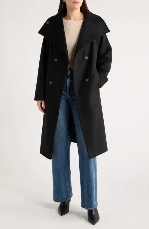 Bernardo Funnel Neck Coat - Black