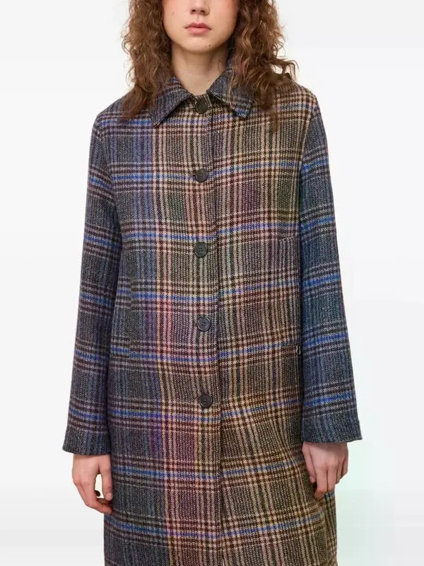 OTTOD'AME Check-pattern Button-up Coat