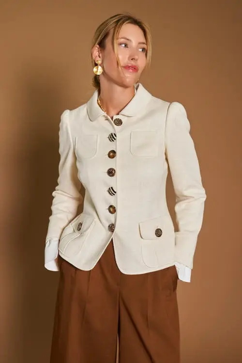 MAISON COMMON Jersey Jacket With Peter Pan Collar