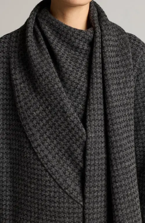 Vince Houndstooth Draped Scarf Sweater