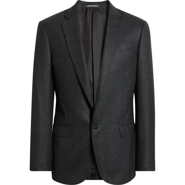 Emporio Armani G-line Wool & Cashmere Sport Coat - Black Multi
