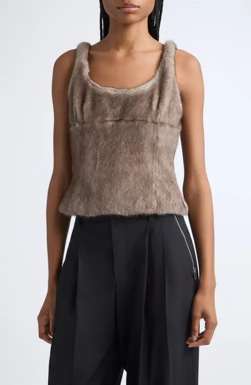 Alexander Wang Fitted Faux Fur Tank