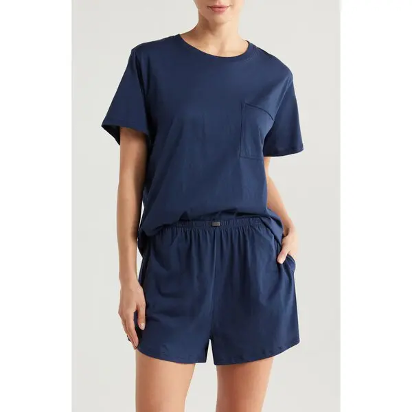 Lunya Organic Pima Tee Short Set - Deep Blue