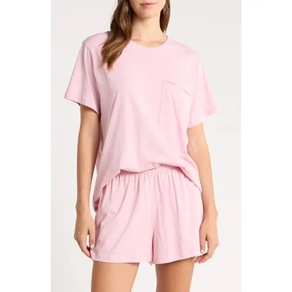 Lunya Organic Pima Tee Short Set - Soft Blush