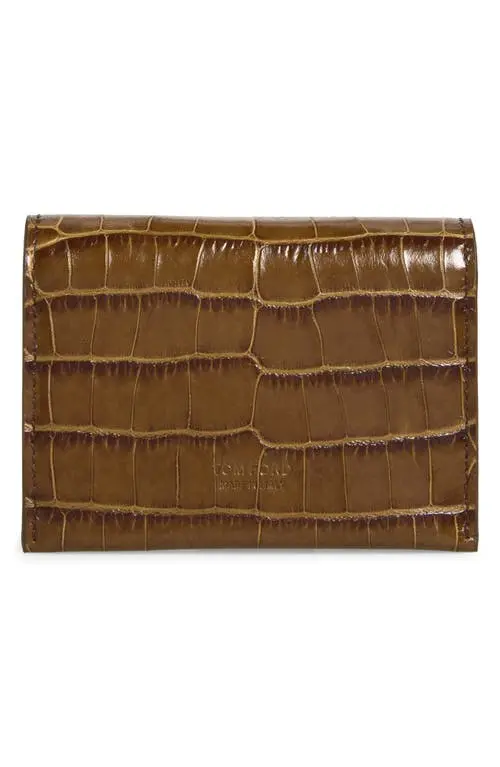 TOM FORD Mia Croc Embossed Leather Crossbody Wallet