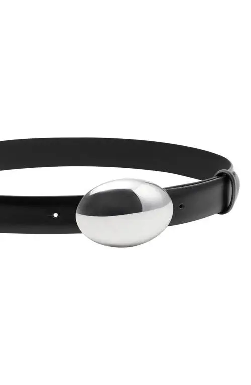 Mango Oval Buckle Leather Belt