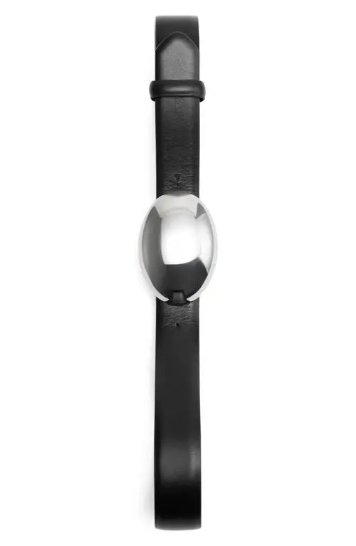 Mango Oval Buckle Leather Belt