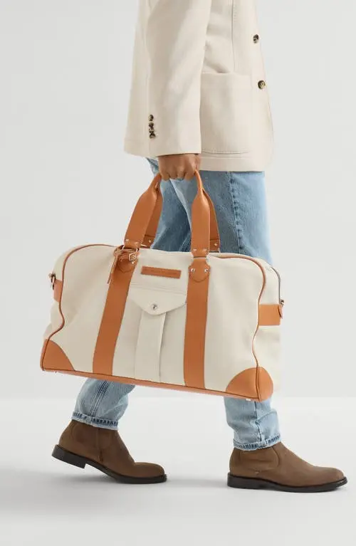 Brunello Cucinelli Grained Calfskin And Cowhide Street Bag