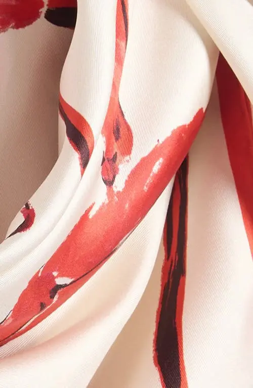 Carolina Herrera Calla Lily Print Twill Square Scarf