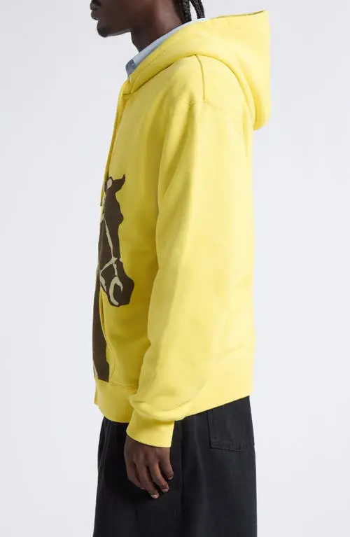 JW Anderson Cowboy Graphic Zip Hoodie - Lemon