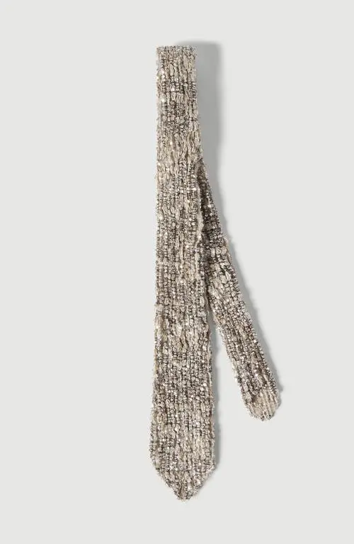 Brunello Cucinelli Dazzling Craquelé Embroidery Tie In Mohair And Wool