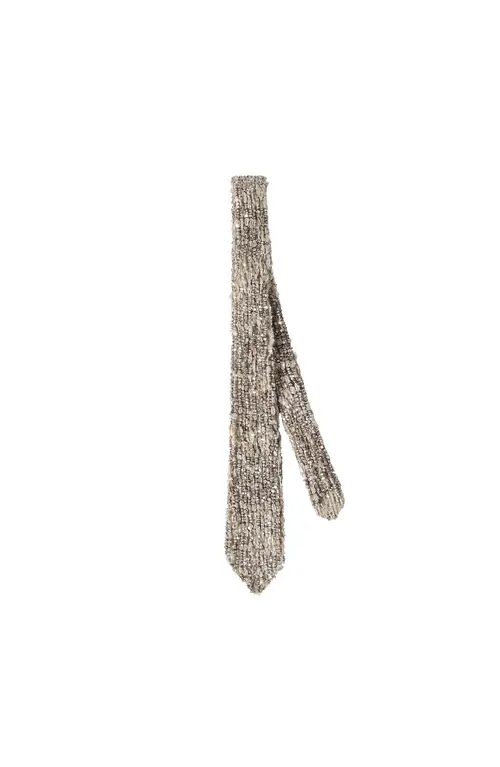 Brunello Cucinelli Dazzling Craquelé Embroidery Tie In Mohair And Wool