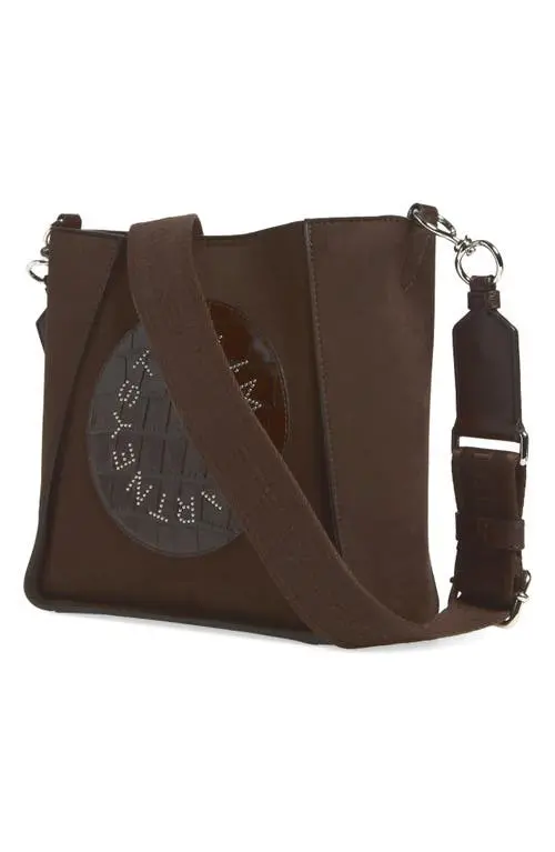 Stella McCartney Logo Faux Suede Crossbody Bag