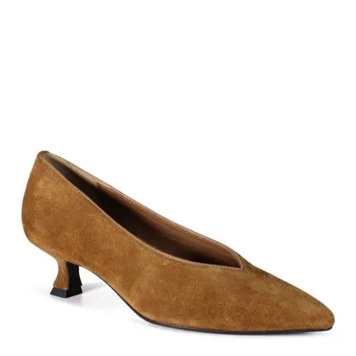 DIBA TRUE Clap Ton Suede Kitten Heel Pump - Tan