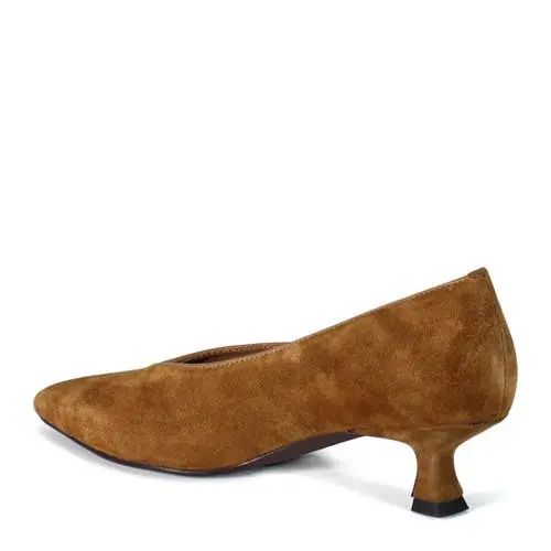 DIBA TRUE Clap Ton Suede Kitten Heel Pump - Tan