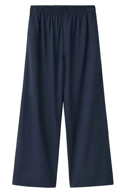 Mango Marker Elastic Waist Wide Leg Pants