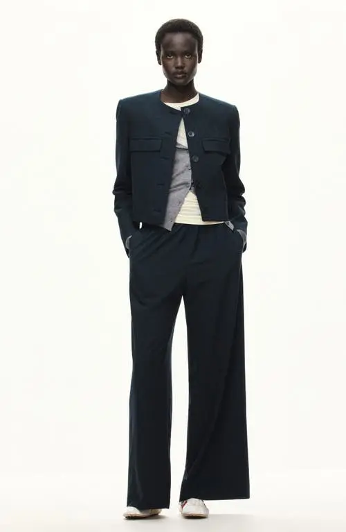 Mango Marker Elastic Waist Wide Leg Pants