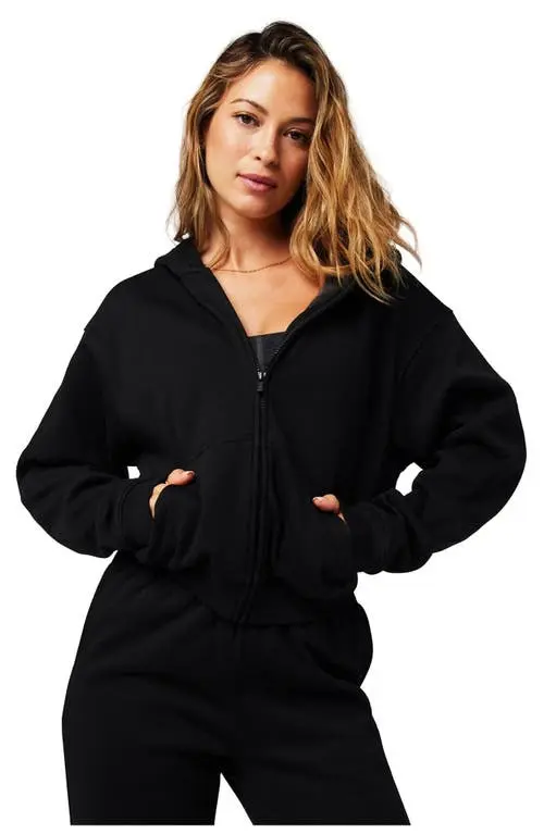 FABLETICS Cozy Fleece Full Zip Hoodie - Black