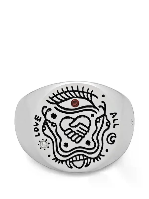 Tom Wood Love All Engraved Ring - Silver