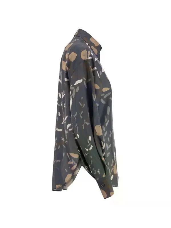 Brunello Cucinelli Abstract-print Silk Shirt