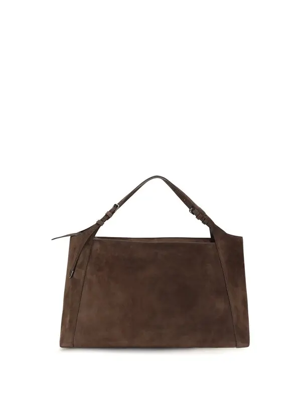 Brunello Cucinelli Sartorial Suede Shoulder Bag - Brown