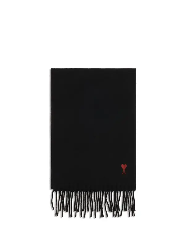 AMI Paris Quota De Coeur Wool Scarf