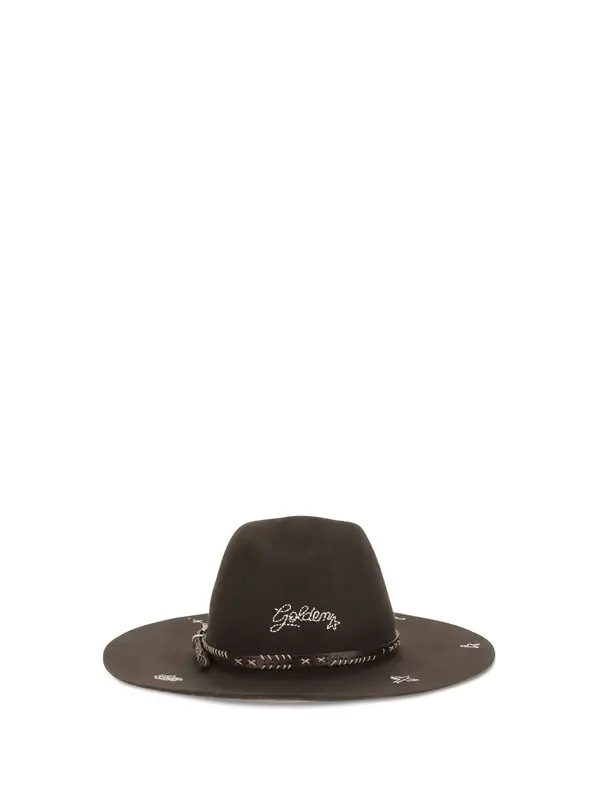 GOLDEN GOOSE Embroidered Wool Fedora