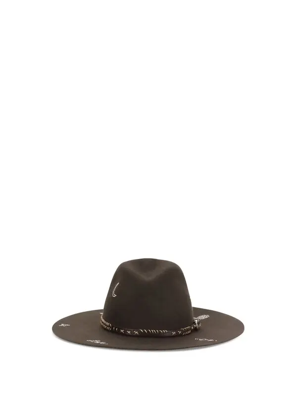 GOLDEN GOOSE Embroidered Wool Fedora