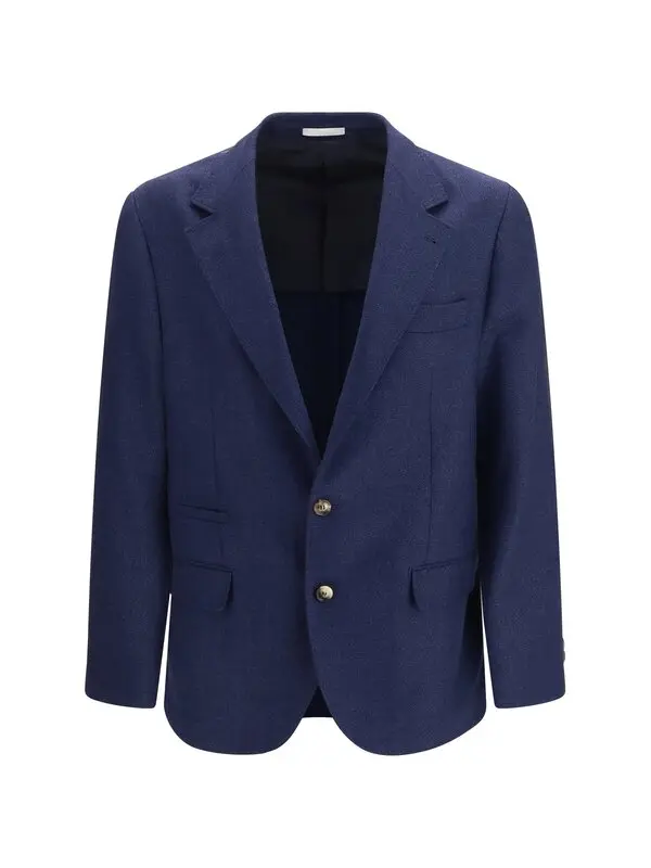Brunello Cucinelli Single Breasted Wool Blazer