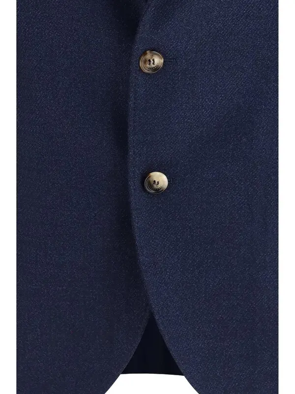 Brunello Cucinelli Single Breasted Wool Blazer