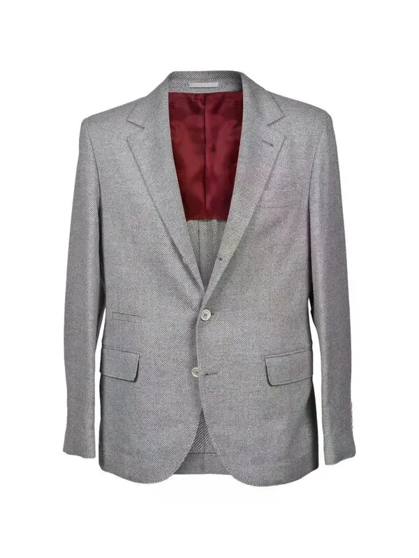 Brunello Cucinelli Herringbone-weave Tailored Blazer