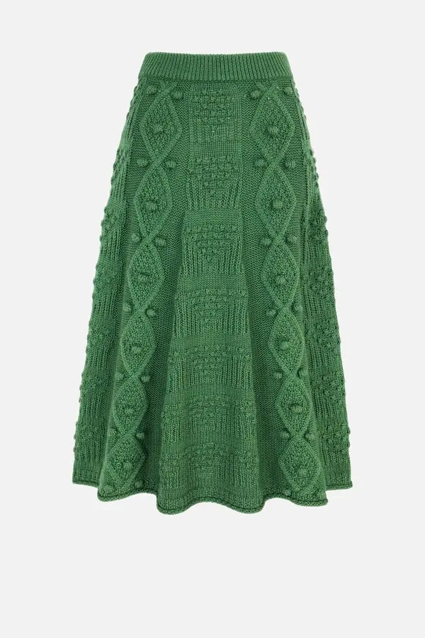 EMILIA WICKSTEAD Koda Skirt In Forest Cashfeel Melange - Green