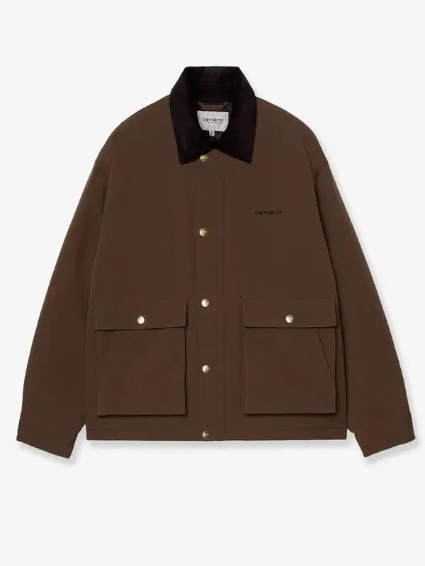 Carhartt Work In Progress Quentin Nylon Jacket With Embroidered Logo On The Front - Brown
