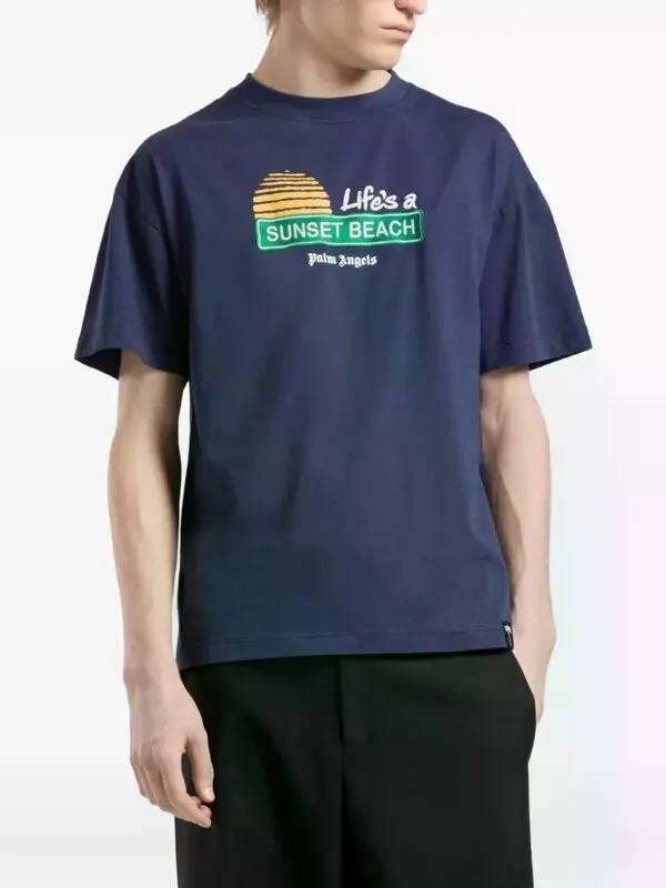 Palm Angels Sunset Signal Graphic-print T-shirt