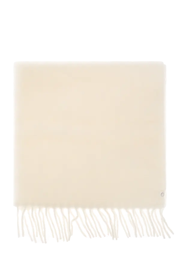 Canada Goose Wool Scarf With Logo - Cream