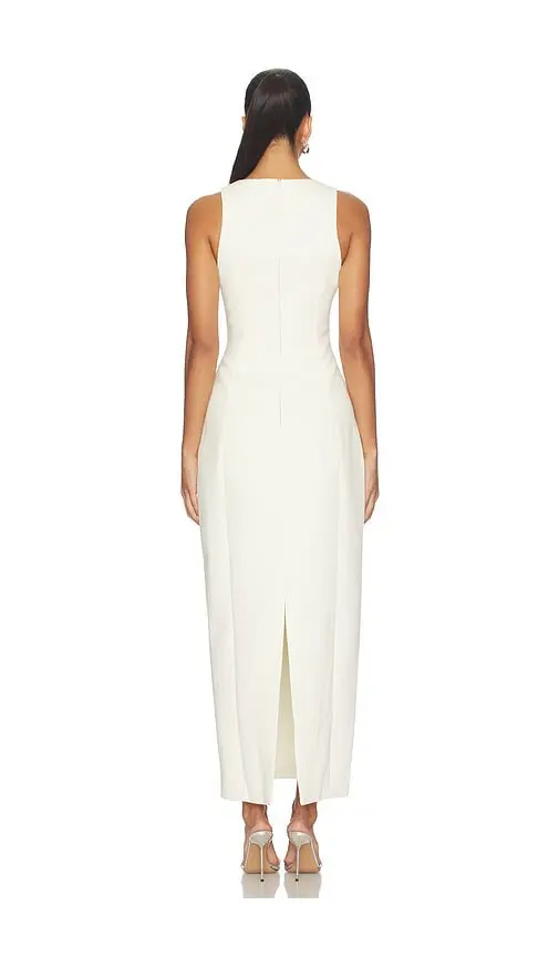 Oddmuse Cotton Mix Volume Midi Dress In Ivory